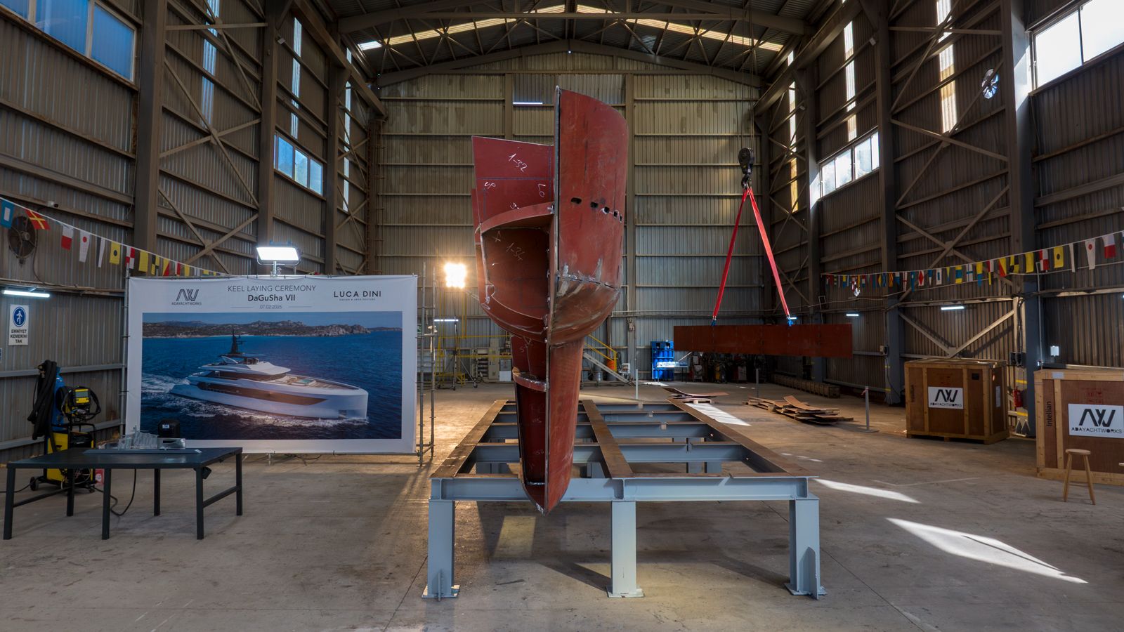 Keel laid for 50m Ada Elite new build yacht with full Luca Dini design